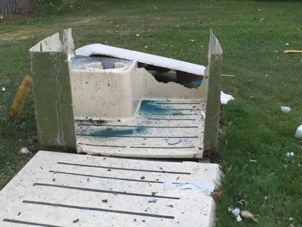 Another Port-a-Potty Destroyed - Clark Lake Spirit Foundation