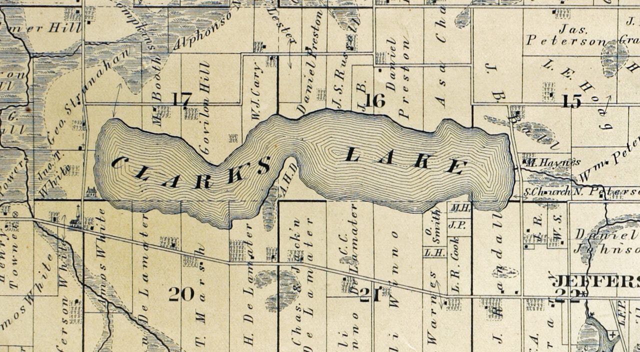 Map from 1873 - Clark Lake Spirit Foundation