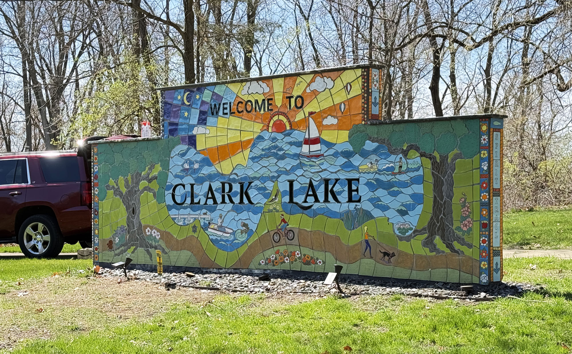 New Plaques on the Sign - Clark Lake Spirit Foundation